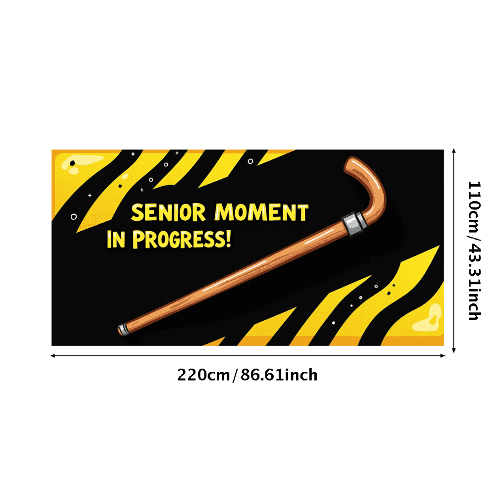 LUUFILx Funny Senior Themed Banner with Cane Element, Background for ...