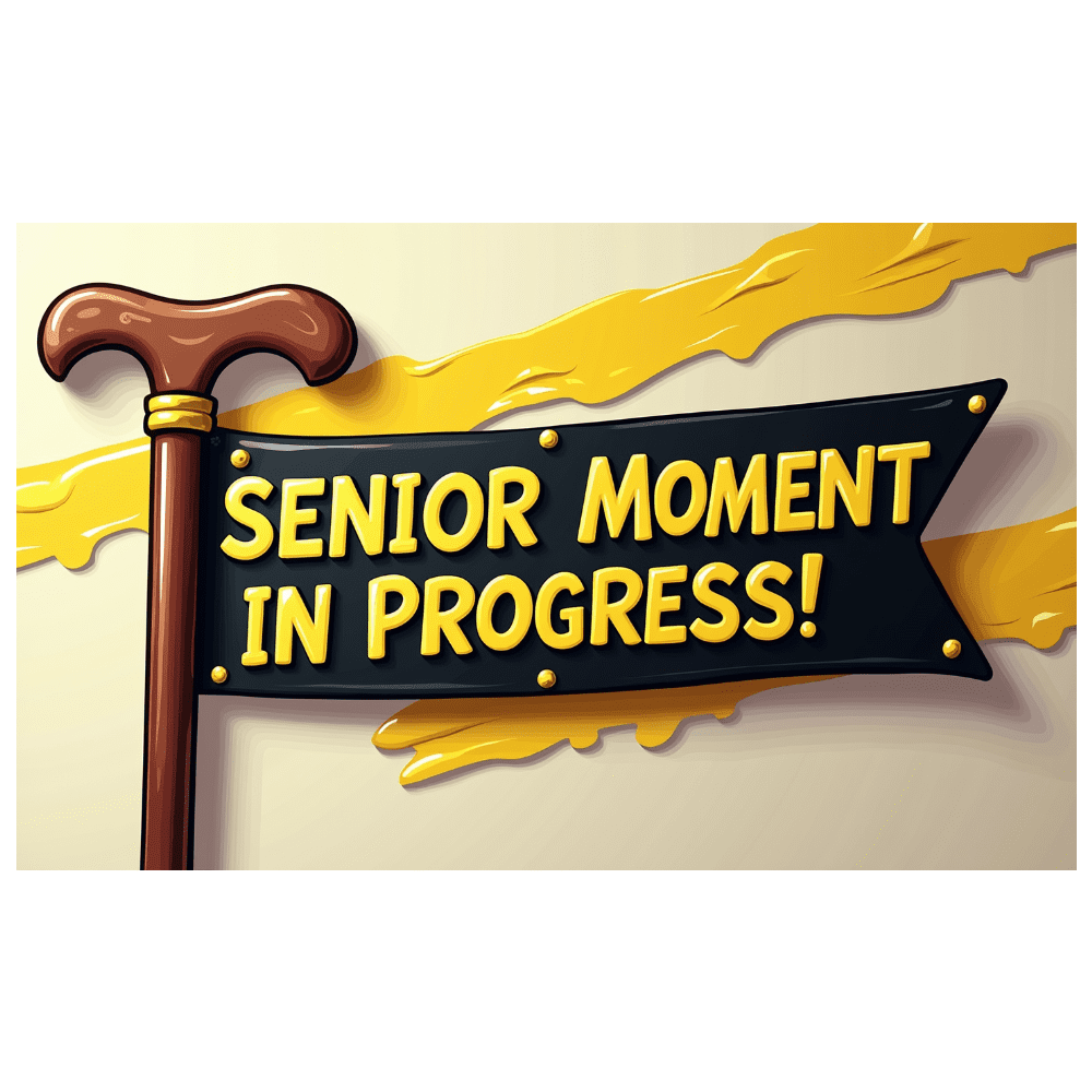 LUUFILx Funny Senior Themed Banner with Cane Element, Background for ...