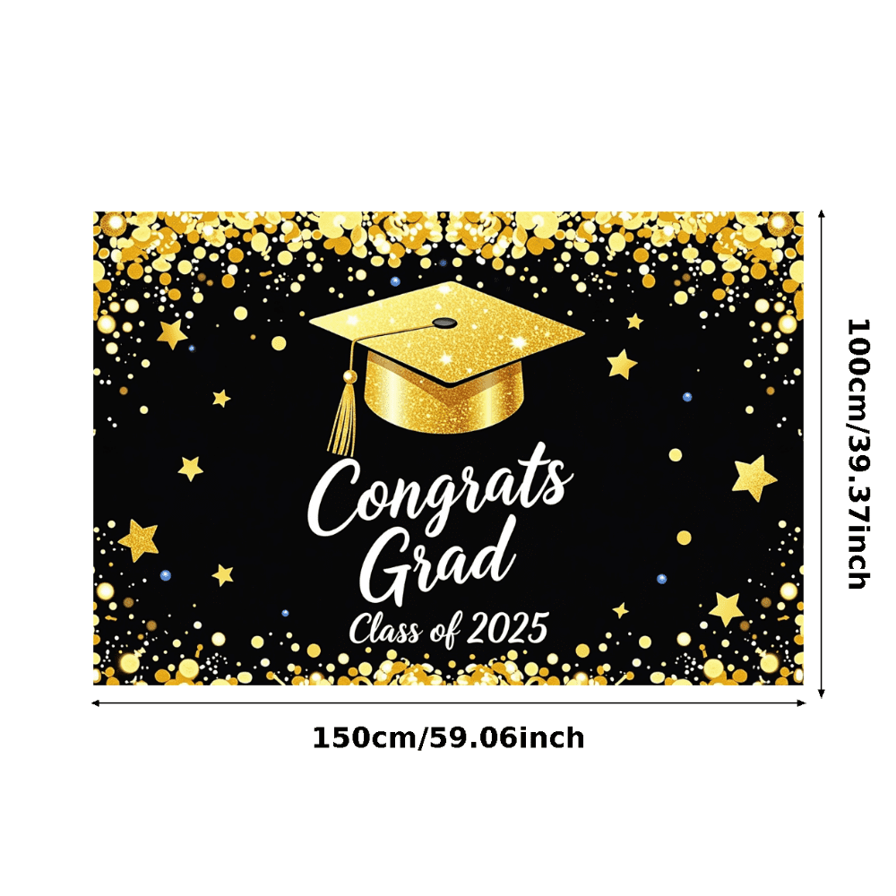 LUUFILx Glamorous Black Background Banner with Golden Glitter Elements ...