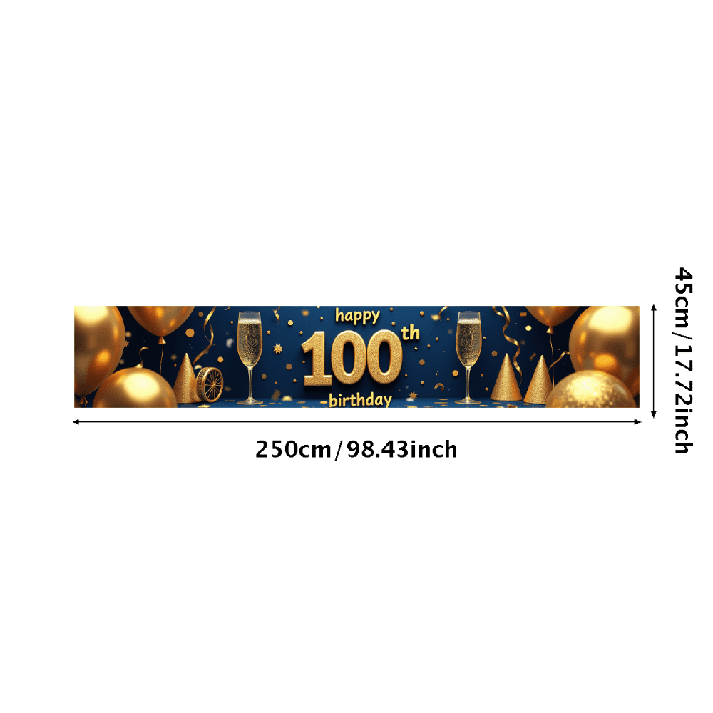 LUUFILx Golden 100th Birthday Backdrop Banner Happy Birthday Background ...