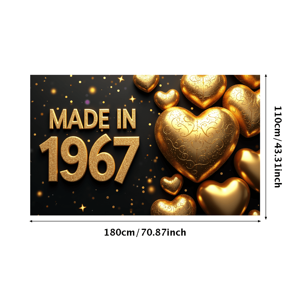 LUUFILx Golden Heart Shaped Balloons Decorated Party Banner with Made ...