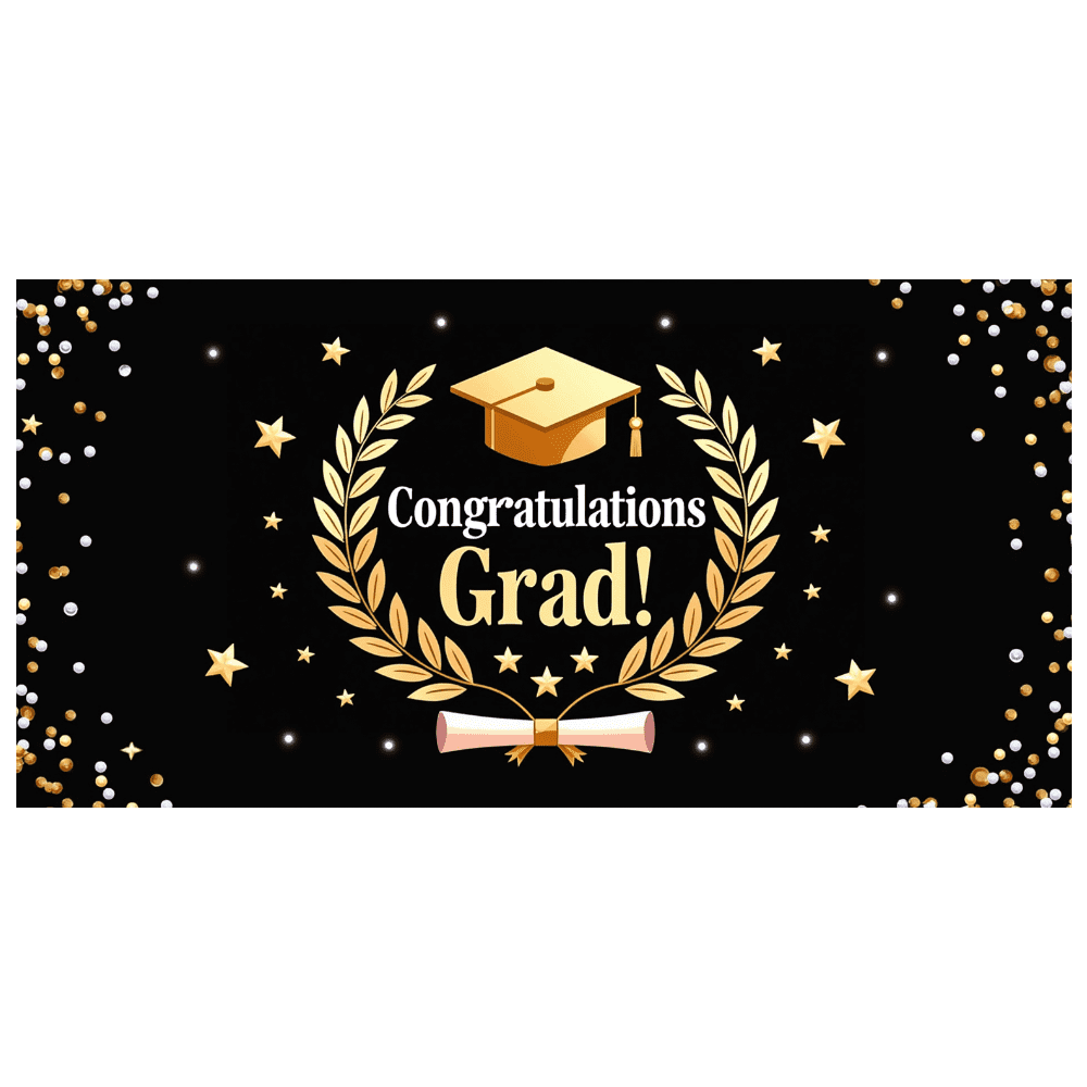LUUFILx Graduation Celebration Backdrop Banner Congratulations Grad ...