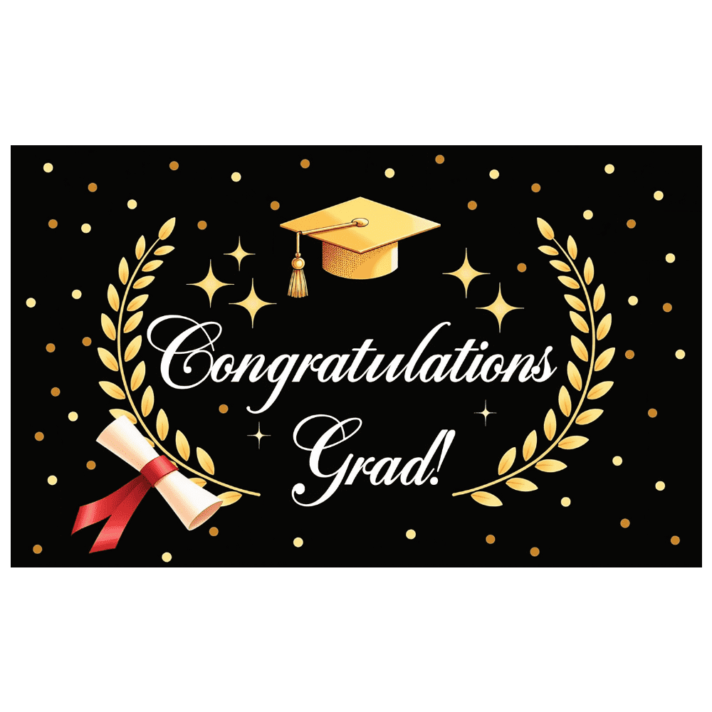 LUUFILx Graduation Celebration Backdrop Banner Congratulations Grad ...