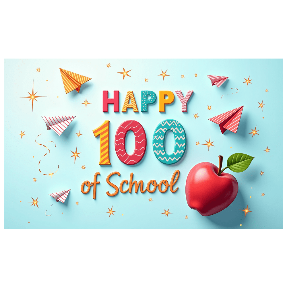 LUUFILx Happy 100 Days of School Banner Backdrop for Classroom ...