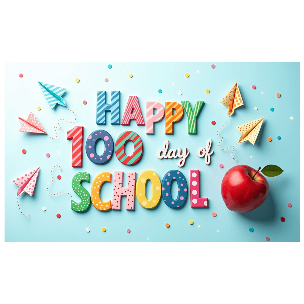 LUUFILx Happy 100 Days of School Banner Backdrop for Classroom ...