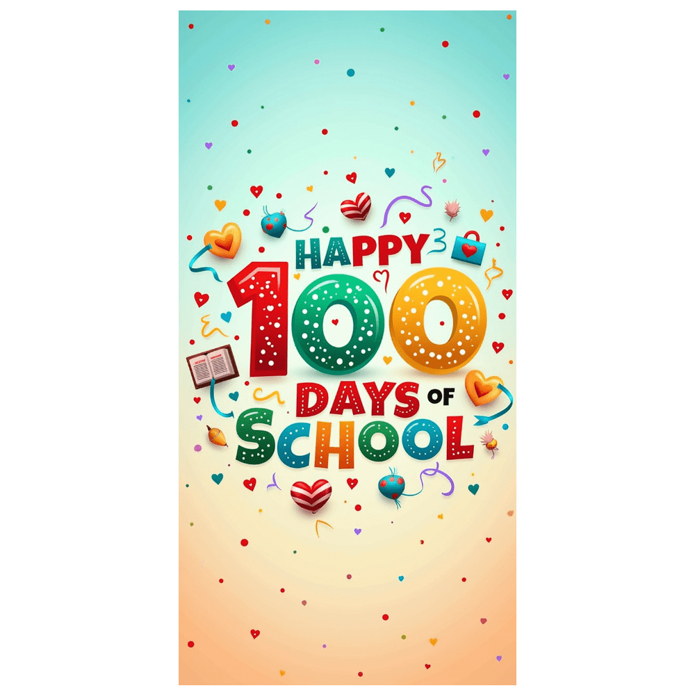 LUUFILx Happy 100 Days of School Banner Classroom Decor Festive ...