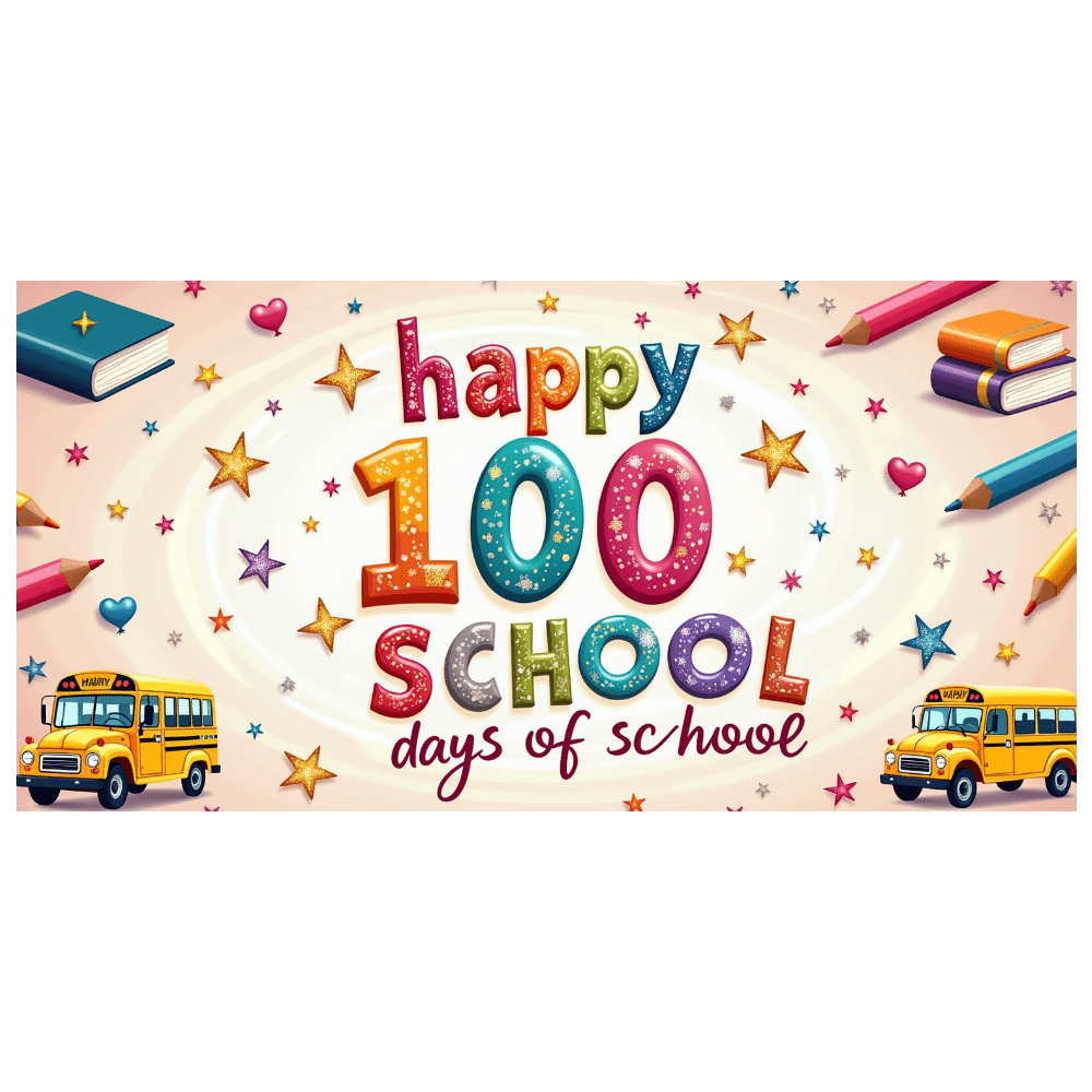 LUUFILx Happy 100 Days of School Banner Classroom Decor Festive ...