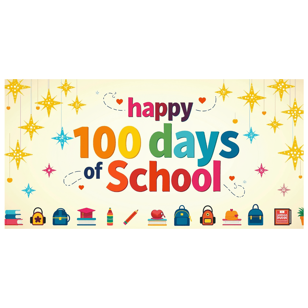 LUUFILx Happy 100 Days of School Banner Classroom Decor Festive ...