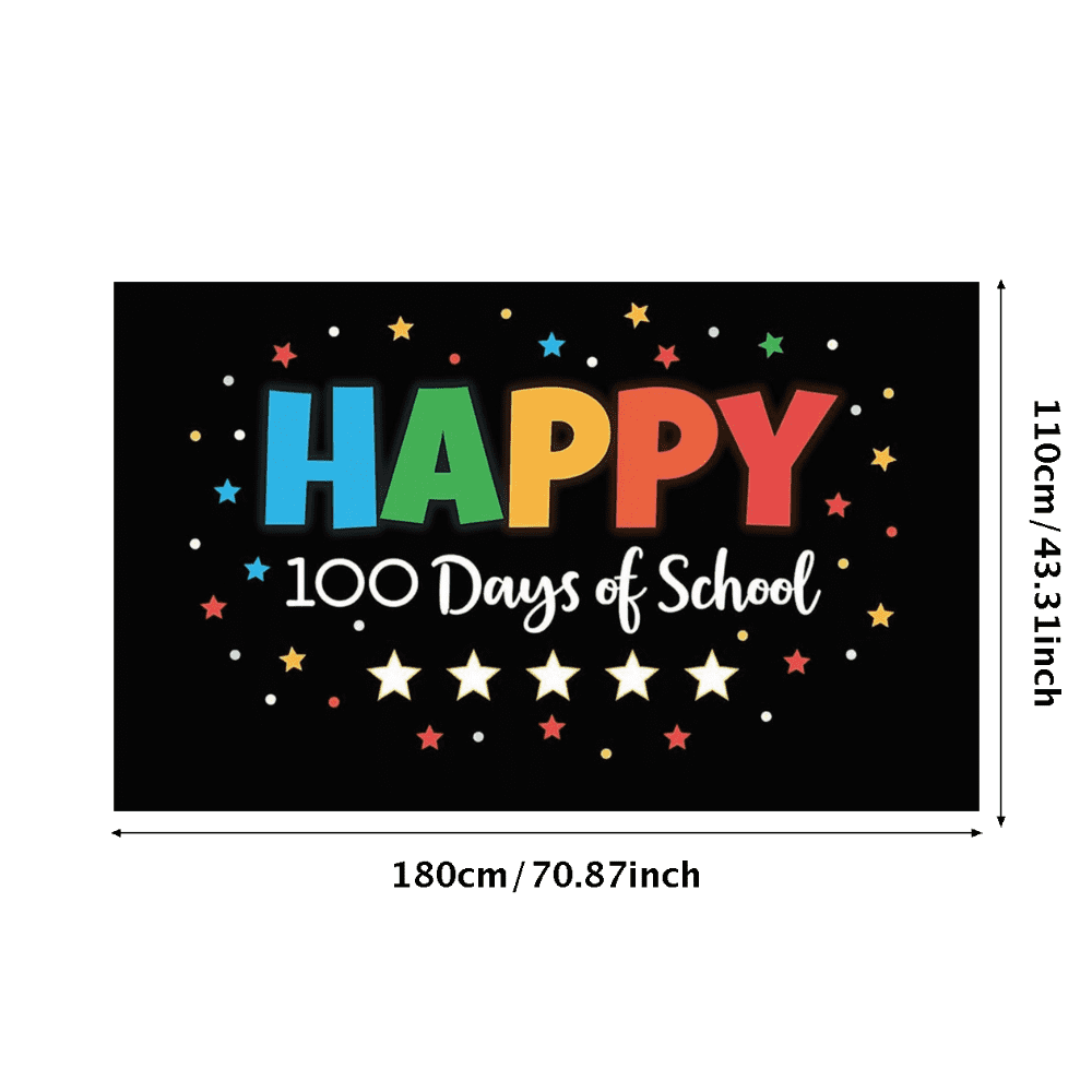 LUUFILx Happy 100 Days of School Celebration Banner Backdrop Classroom ...