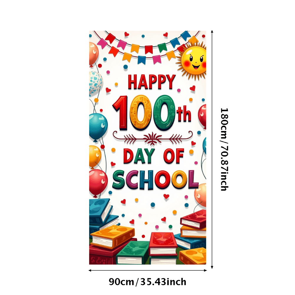LUUFILx Happy 100th Day of School Banner Backdrop for Classroom ...