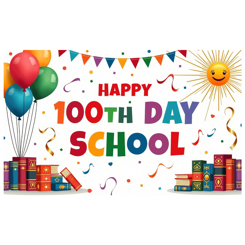 LUUFILx Happy 100th Day of School Banner Backdrop for Classroom ...