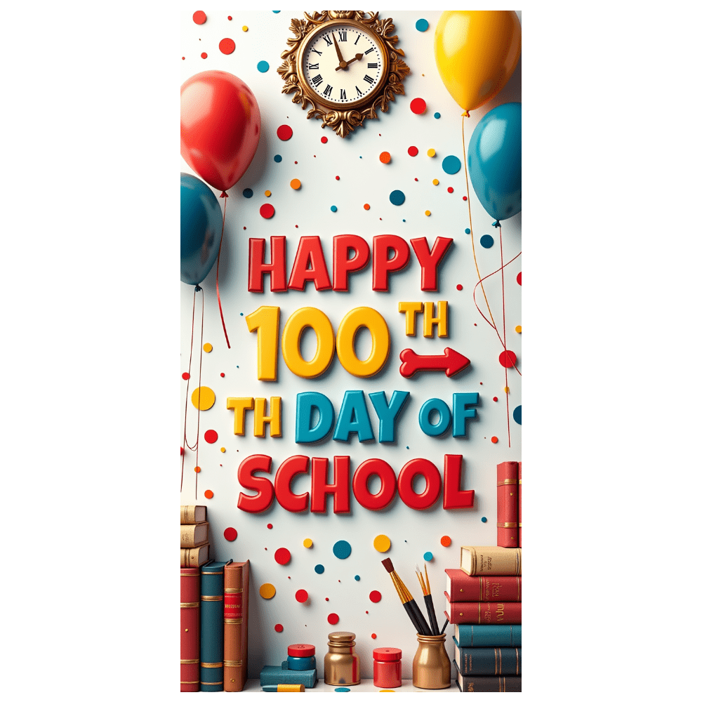 LUUFILx Happy 100th Day of School Banner Backdrop for Classroom ...