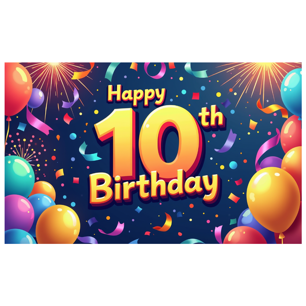 LUUFILx Happy 10th Birthday Banner Decoration Background Party Supplies ...