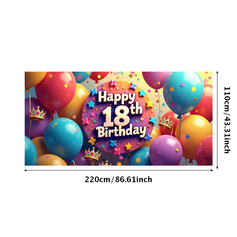 LUUFILx Happy 18th Birthday Balloon Banner Backdrop Decorations for ...