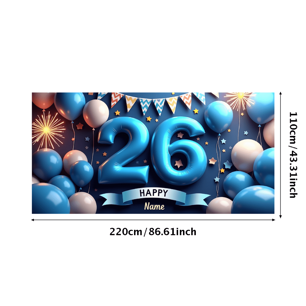 LUUFILx Happy 26th Birthday Banner Colorful Backdrop with Balloons ...
