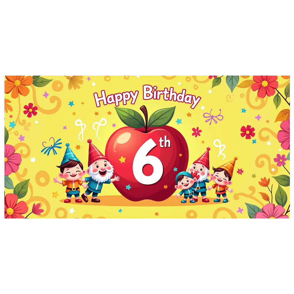 LUUFILx Happy Birthday Backdrop 6th Birthday Banner for Kids Party ...