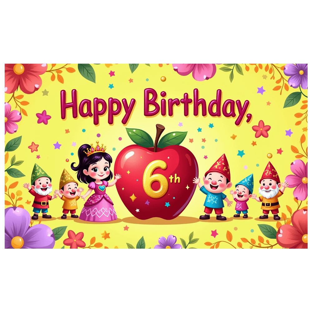 LUUFILx Happy Birthday Backdrop 6th Birthday Banner for Kids Party ...