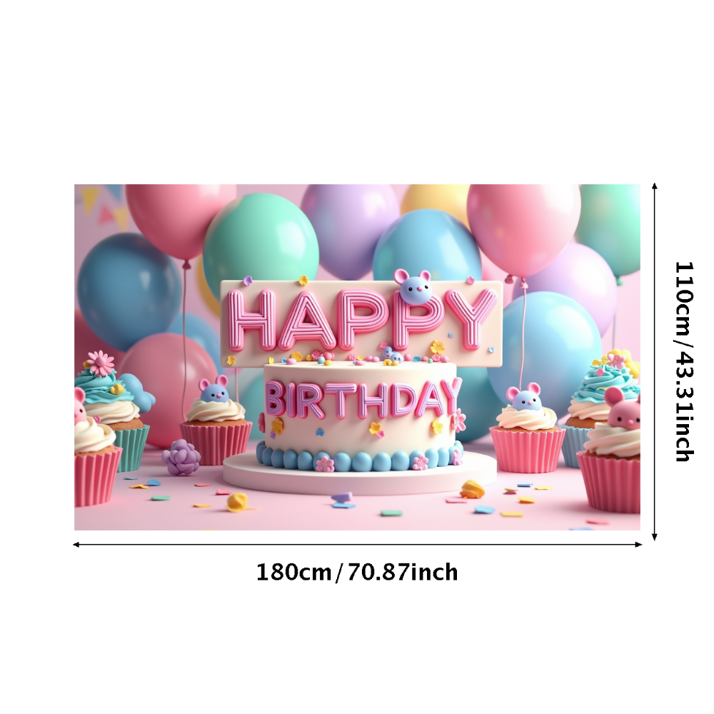 LUUFILx Happy Birthday Backdrop Party Supplies Kids Celebration Banner ...