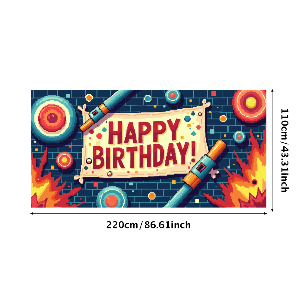 LUUFILx Happy Birthday Banner with Toy Gun and Target Elements ...