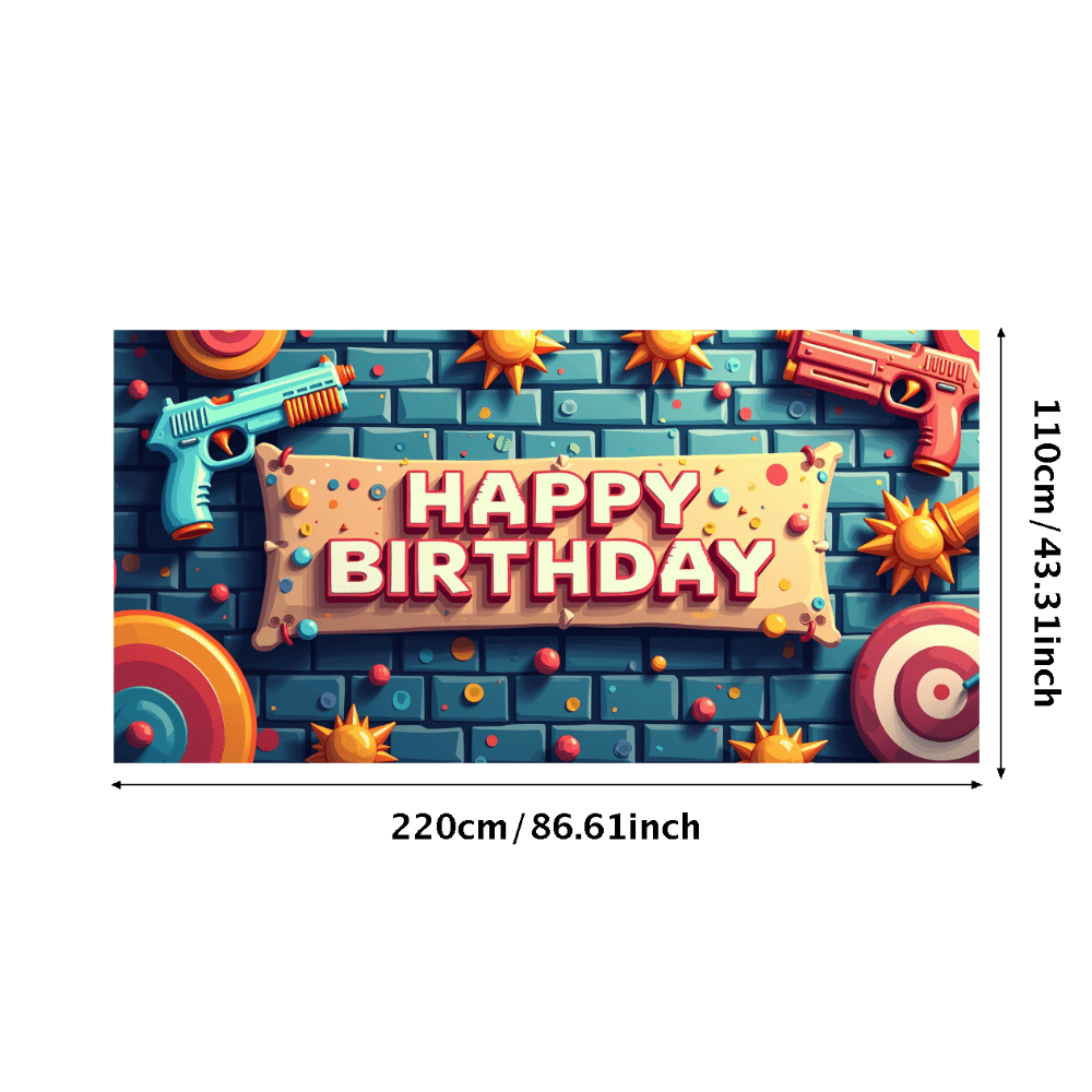 LUUFILx Happy Birthday Banner with Toy Gun and Target Elements Party ...