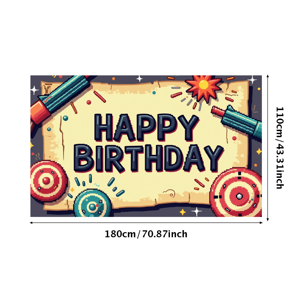 LUUFILx Happy Birthday Banner with Toy Gun and Target Elements Party ...