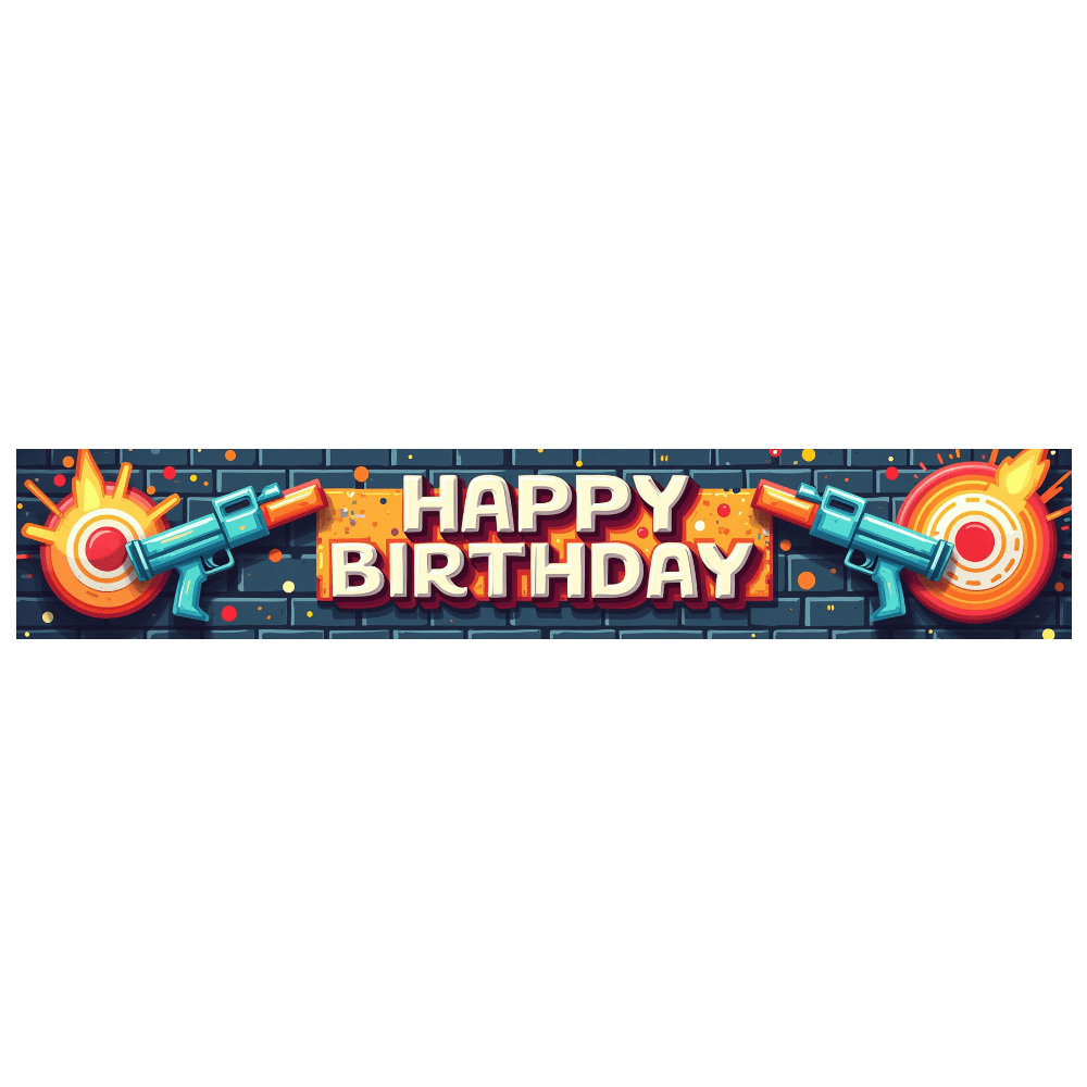 LUUFILx Happy Birthday Banner with Toy Gun and Target Elements Party ...