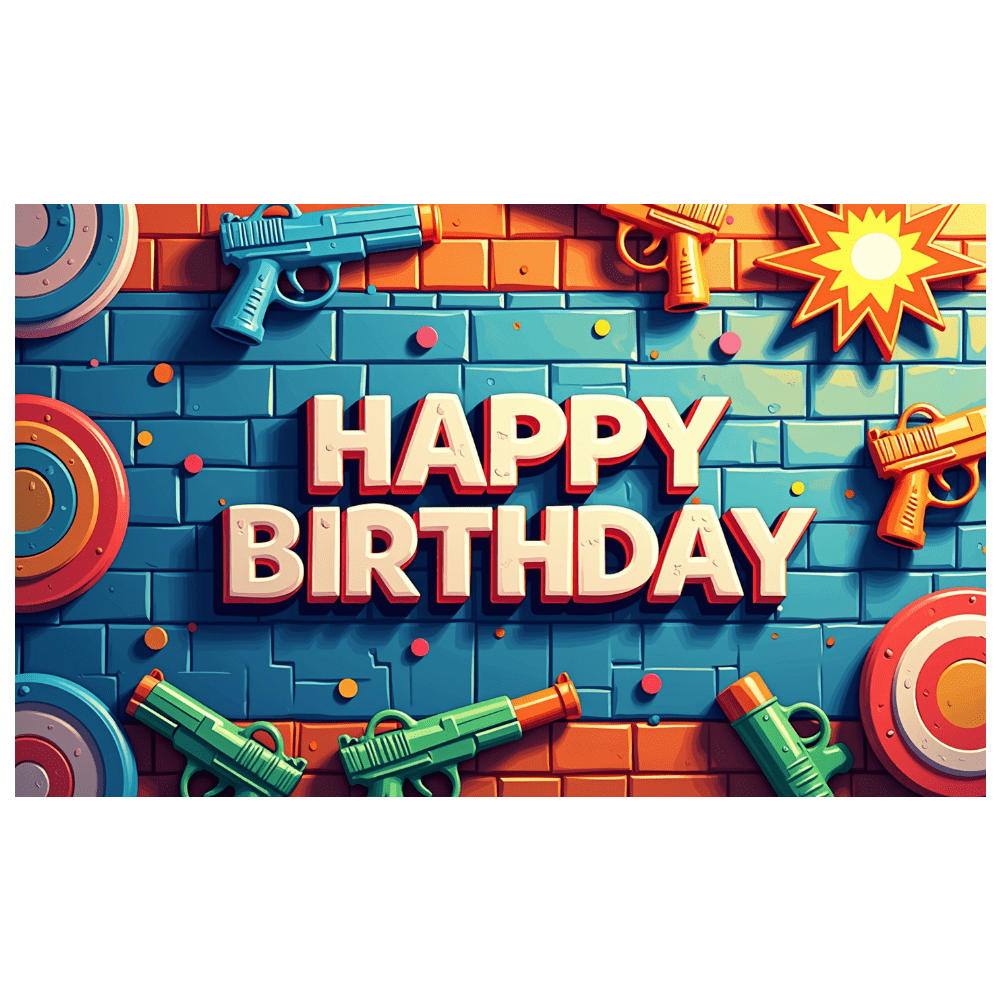 LUUFILx Happy Birthday Banner with Toy Gun and Target Elements Party ...