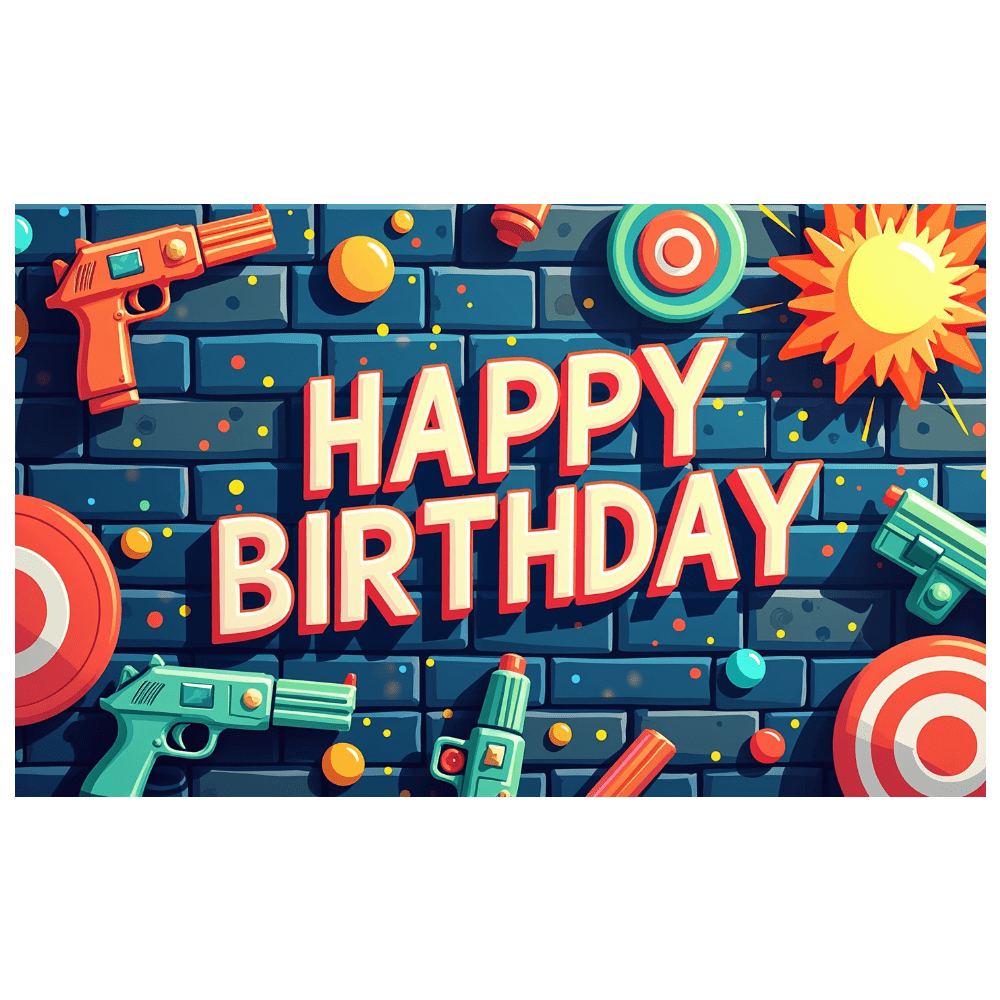 LUUFILx Happy Birthday Banner with Toy Gun and Target Elements Party ...