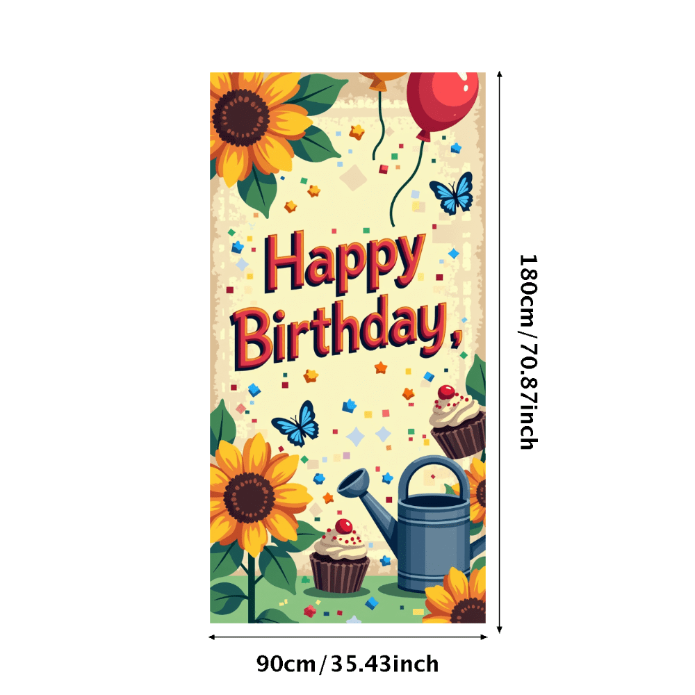 LUUFILx Happy Birthday Banner with Floral Origami Elements Background ...