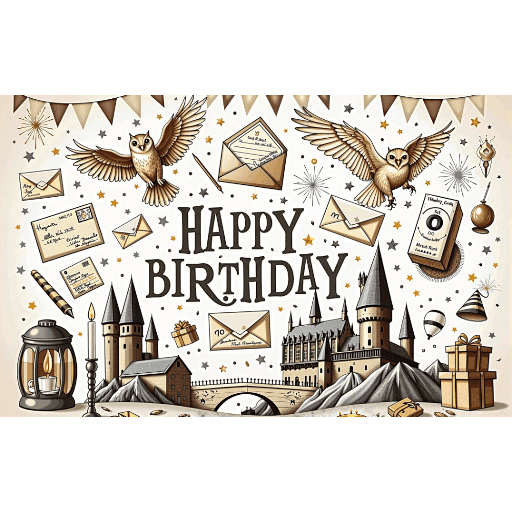 LUUFILx Happy Birthday Party Backdrop Magical Wizard Banner Magic ...