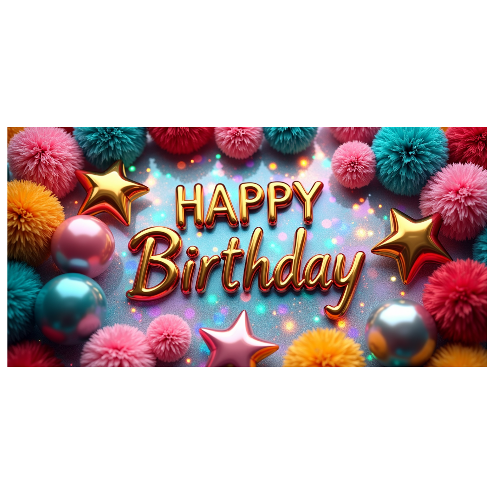 LUUFILx Happy Birthday Party Decorations Balloons Banners Colorful Pom ...