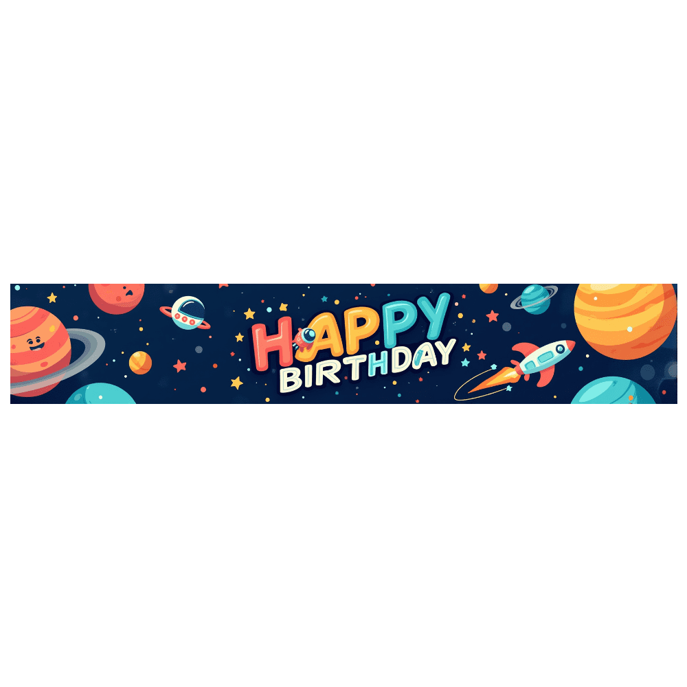 LUUFILx Happy Birthday Space Theme Backdrop Banner Party Background ...