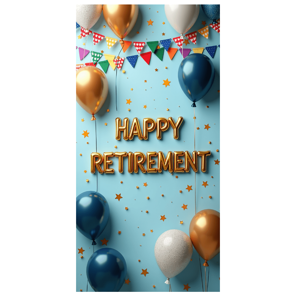 LUUFILx Happy Retirement Banner Balloons Celebration Backdrop Colorful ...
