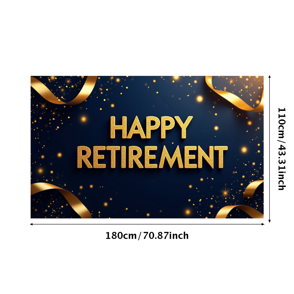 LUUFILx Happy Retirement Banner Decoration Backdrop for Retirement ...