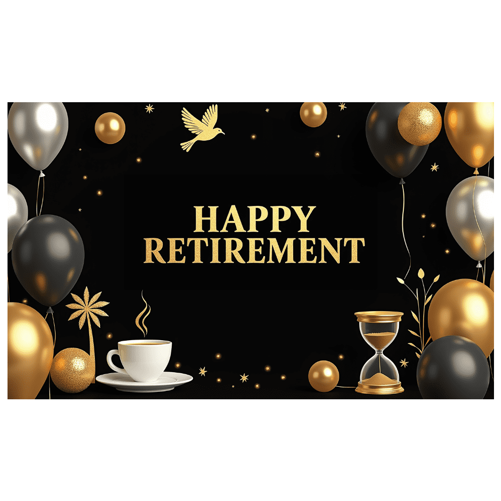 LUUFILx Happy Retirement Banner Decoration Backdrop for Retirement ...