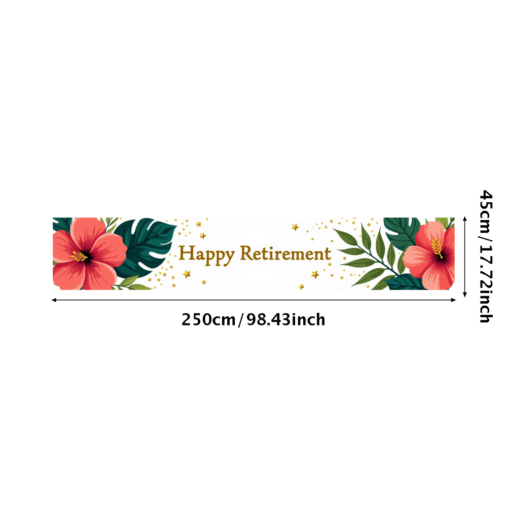 LUUFILx Happy Retirement Banner with Green Leaves Golden Elements ...
