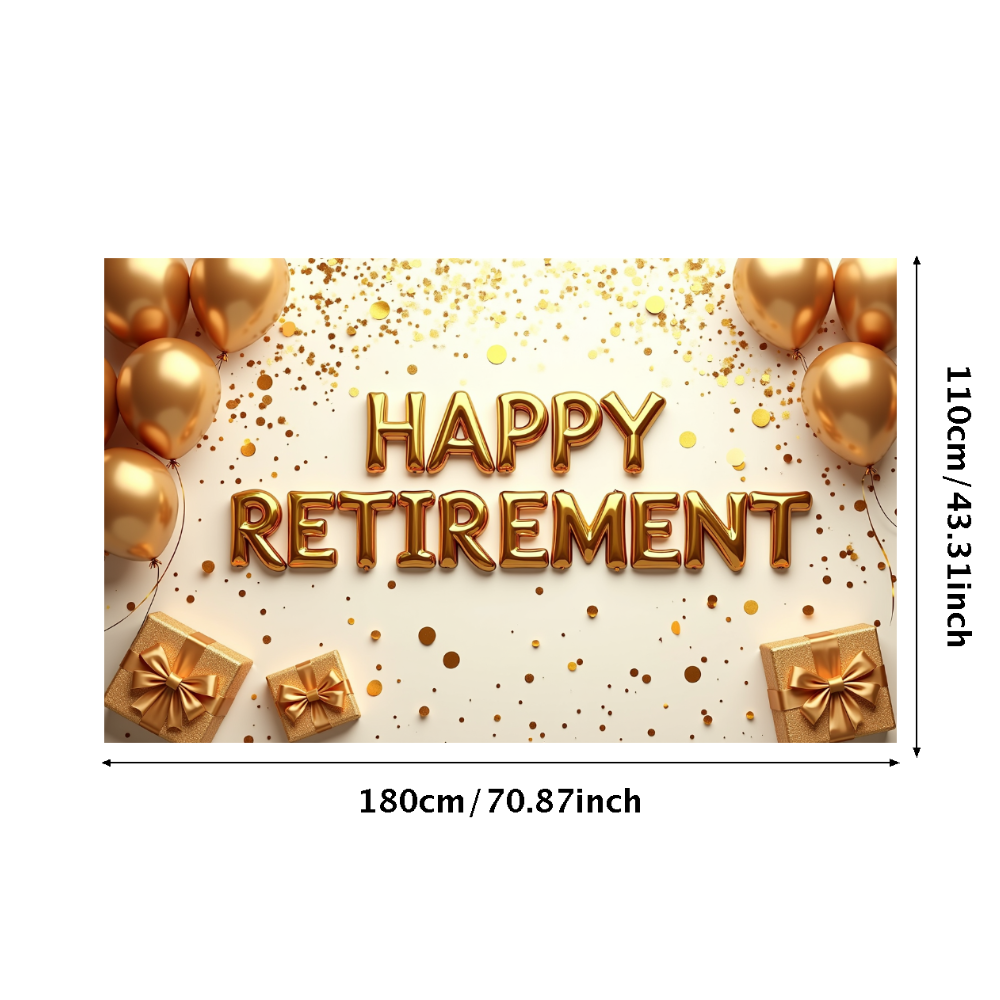 LUUFILx Happy Retirement Celebration Banner Gold Balloons Festive ...