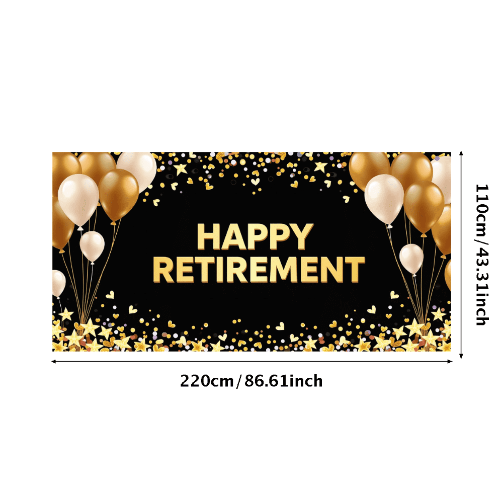 LUUFILx Happy Retirement Party Banner Backdrop Celebration Background ...