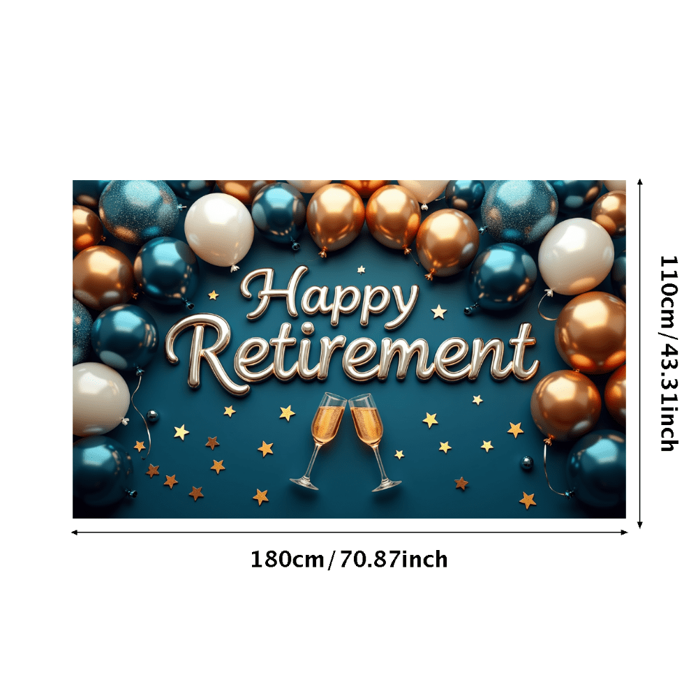 LUUFILx Happy Retirement Party Banner Backdrop Celebration Background ...