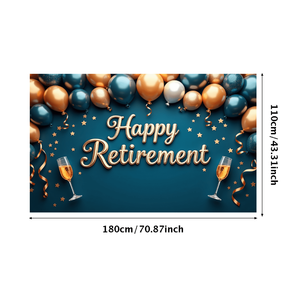 LUUFILx Happy Retirement Party Banner Backdrop Celebration Background ...