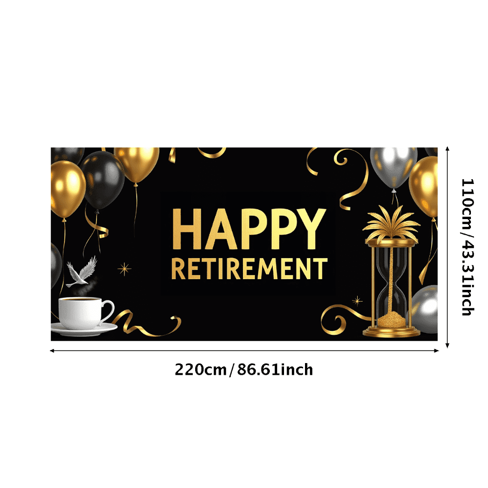 LUUFILx Happy Retirement Party Banner Balloon Decoration Backdrop ...