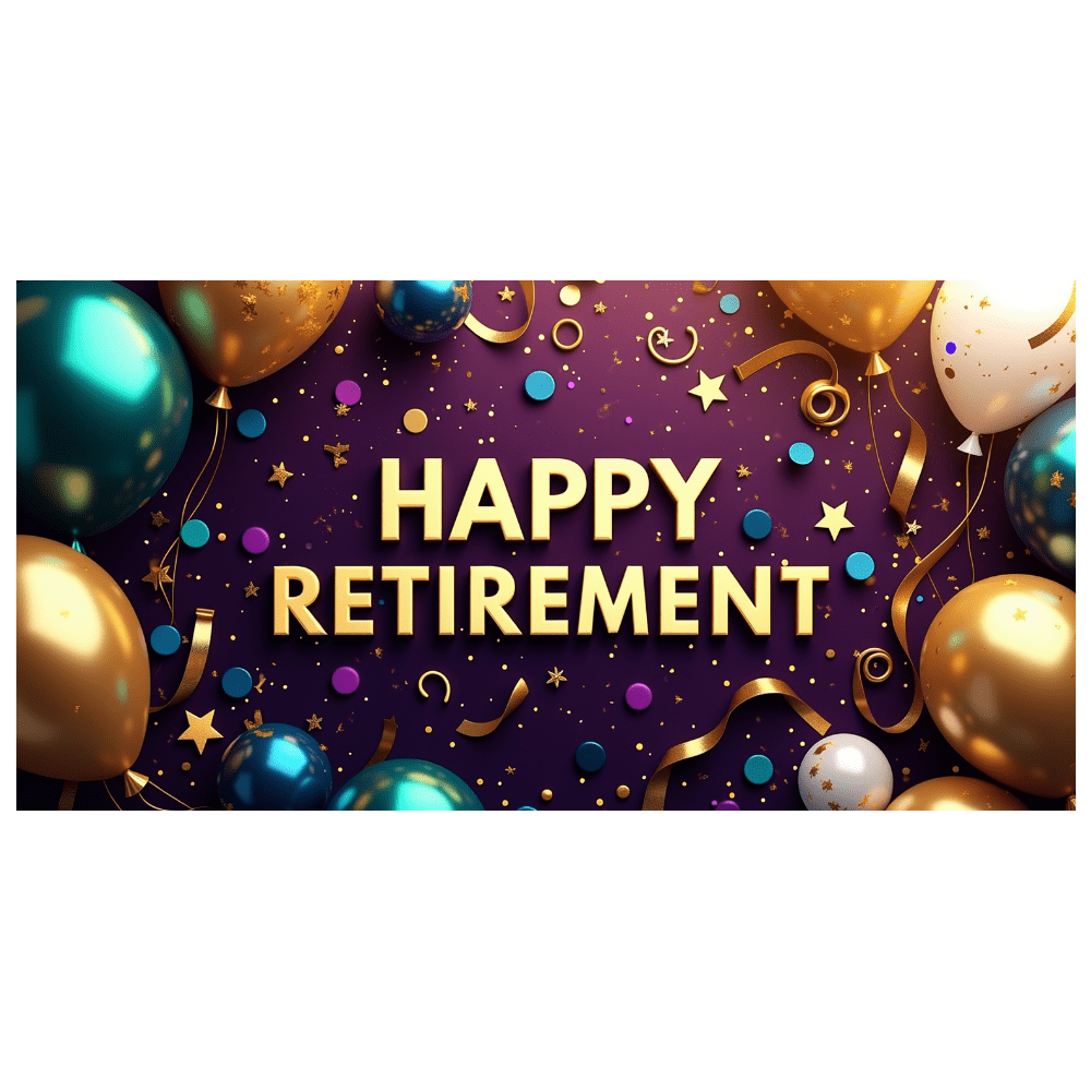 LUUFILx Happy Retirement Party Banner Balloon Decoration Backdrop ...