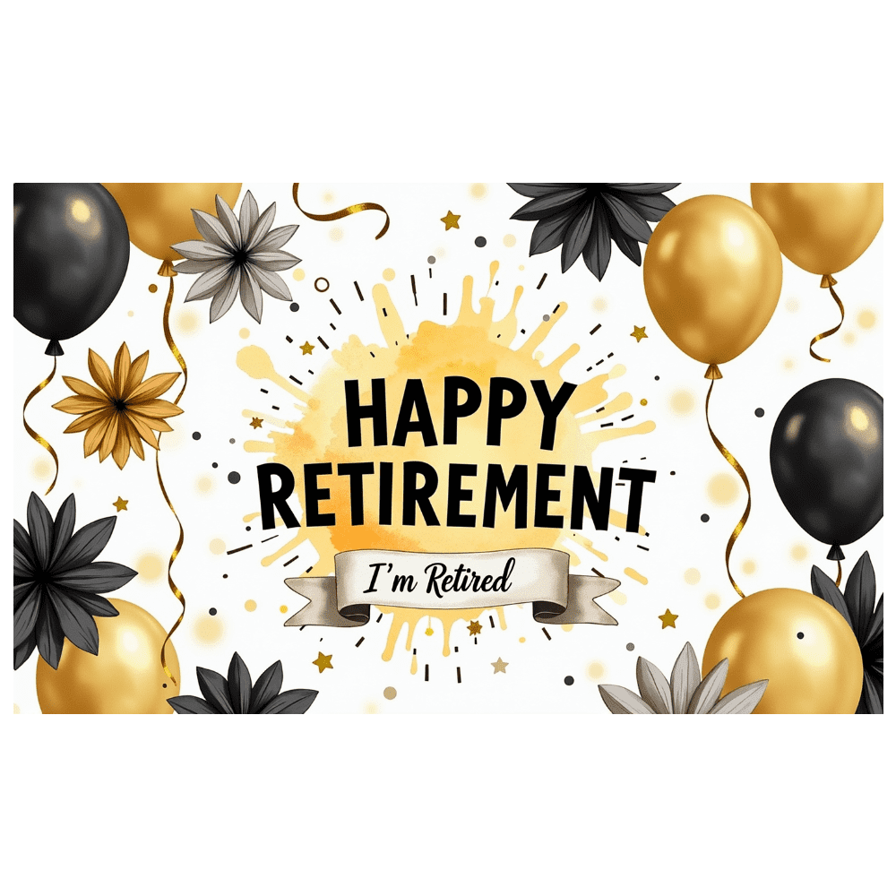 LUUFILx Happy Retirement Theme Decorative Banner Background Party ...