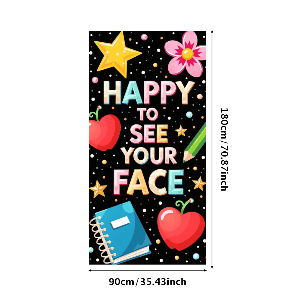 LUUFILx Happy to See Your Face Educational Classroom Banner Backdrop ...