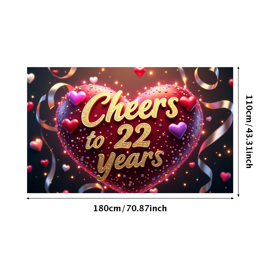 LUUFILx Heart Shaped Cheers 22 Years Anniversary Party Decoration ...