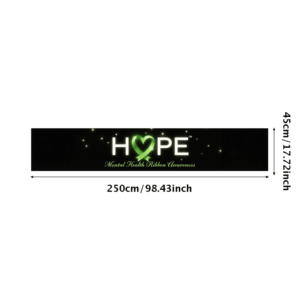 LUUFILx Hope Mental Health Awareness Backdrop Banner Green Ribbon Event ...