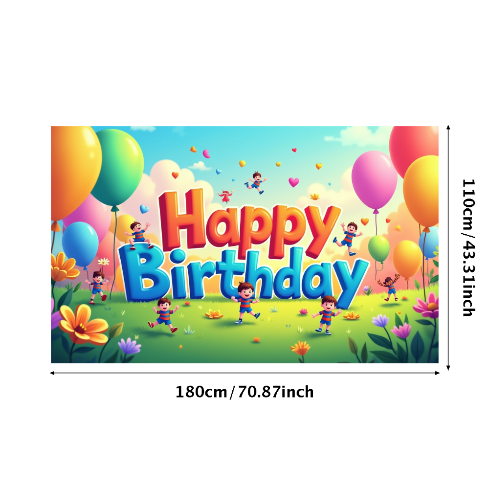 LUUFILx Kids Birthday Party Backdrop Banner Happy Birthday Decorations ...