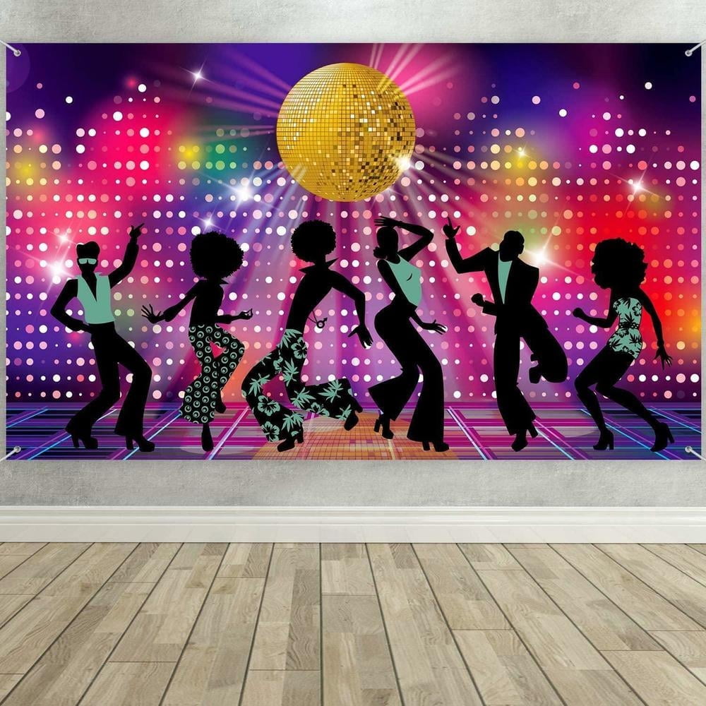 LUUFILx Large Fabric 70s 80s 90s Disco Fever Dancers Backdrop For Disco ...