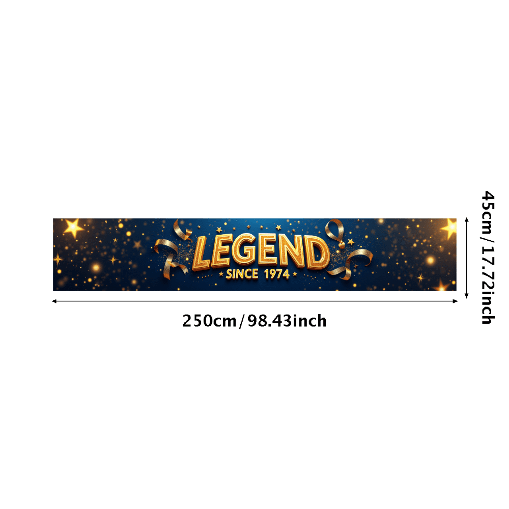 LUUFILx Legend Since 1974 Birthday Celebration Backdrop Gold Balloon ...