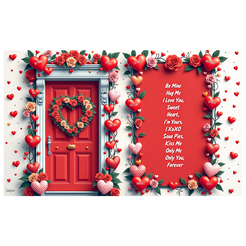 LUUFILx Love Themed Backdrop Banner Romantic Event Decoration Floral ...